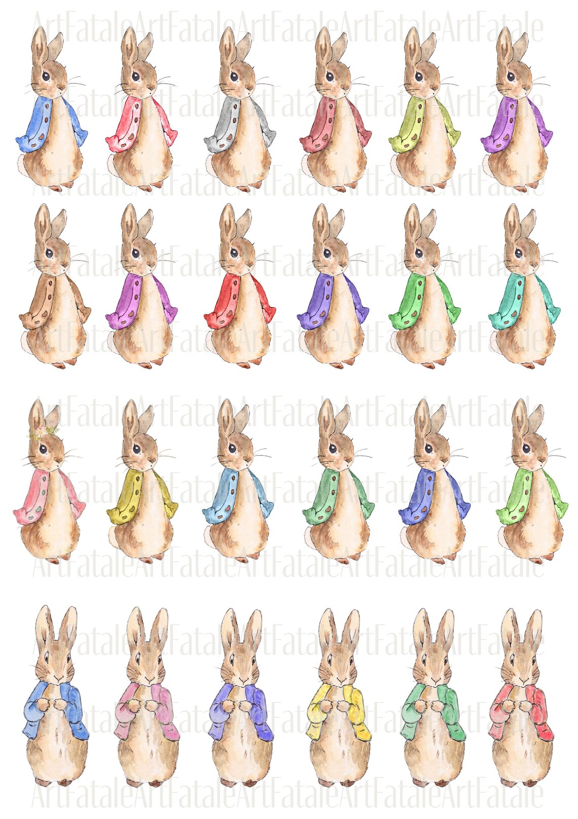 24 Instant Download Peter Rabbit Beatrix Potter Separate - Etsy