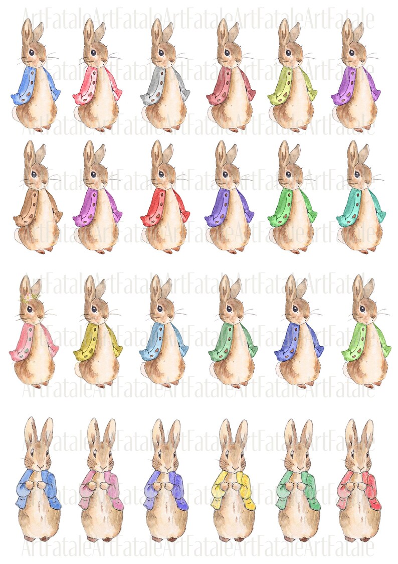 24 Instant Download Peter Rabbit Beatrix Potter Separate Digital Image ...