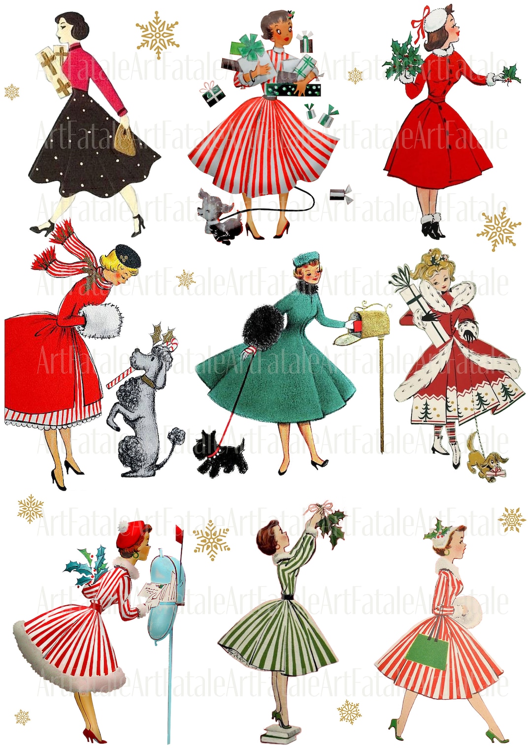 Separate Vintage 50s 60s Women Fifties Ladies Junk Journal Scrapbook ...
