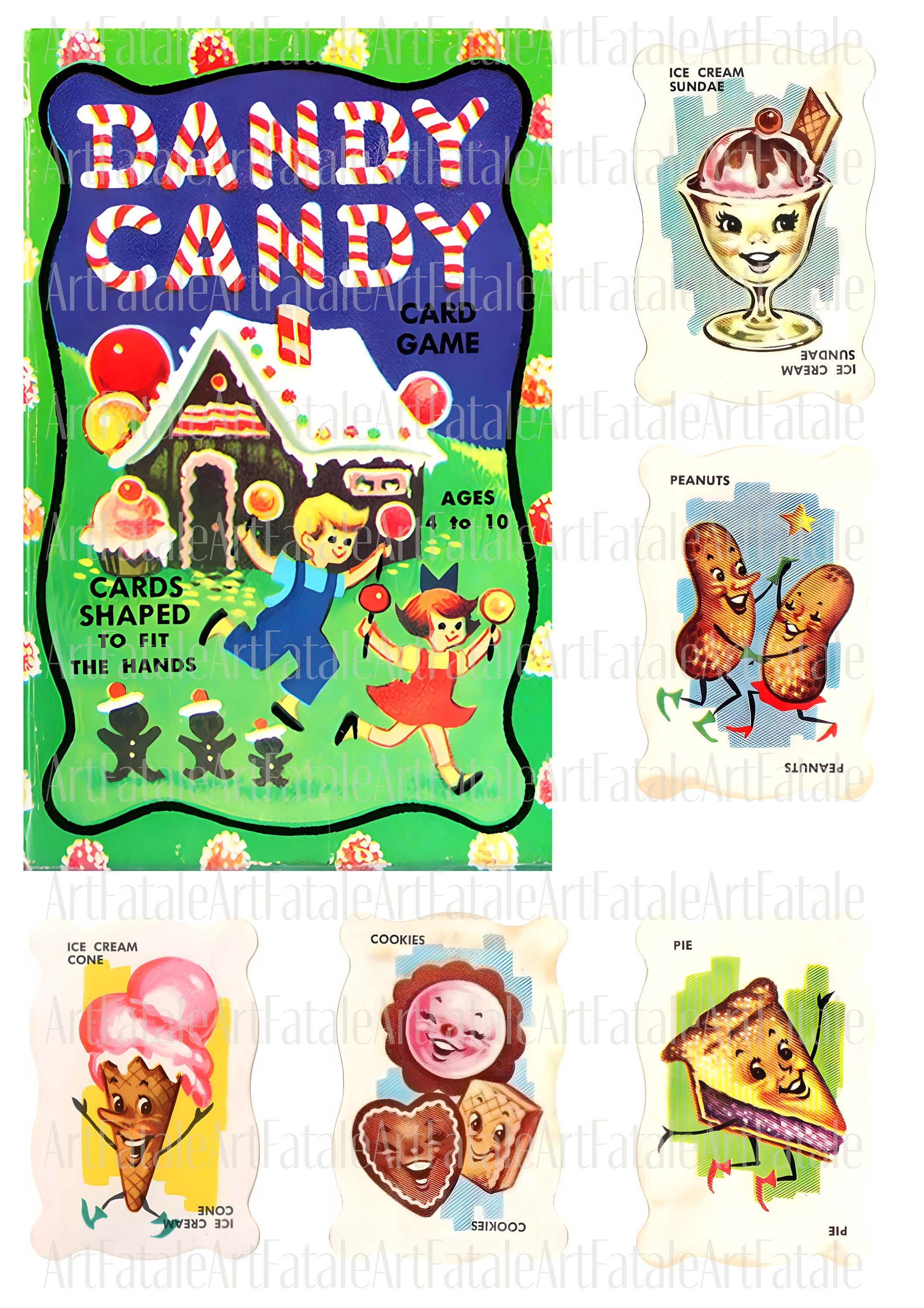 Dandy Candy Snack Play Cards Separate Instant Download Digital Image ...