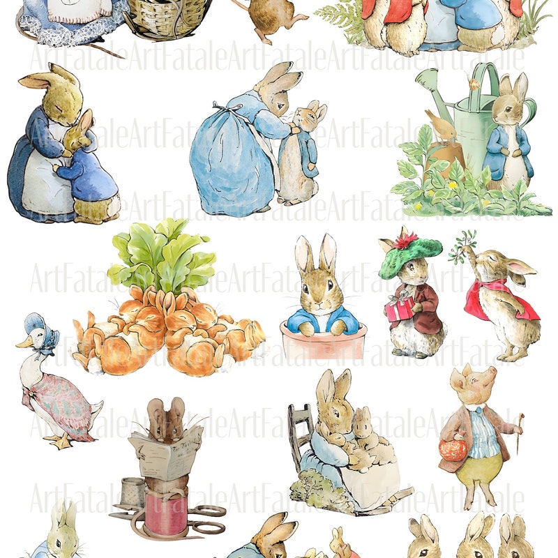 Rabbit Scrapbook Stickers - Etsy