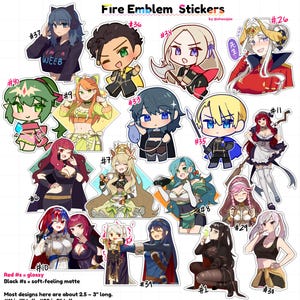 Anime/video Game Stickers - Fire Emblem, ZZZ, Etc. - Etsy