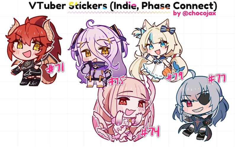 Vtuber Stickers - Indie, Phase Connect - Etsy