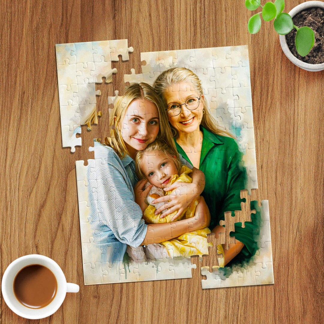 Custom Family Drawing Puzzle, Mother's Day Gift, Mom Gifts, Unique Gift ...