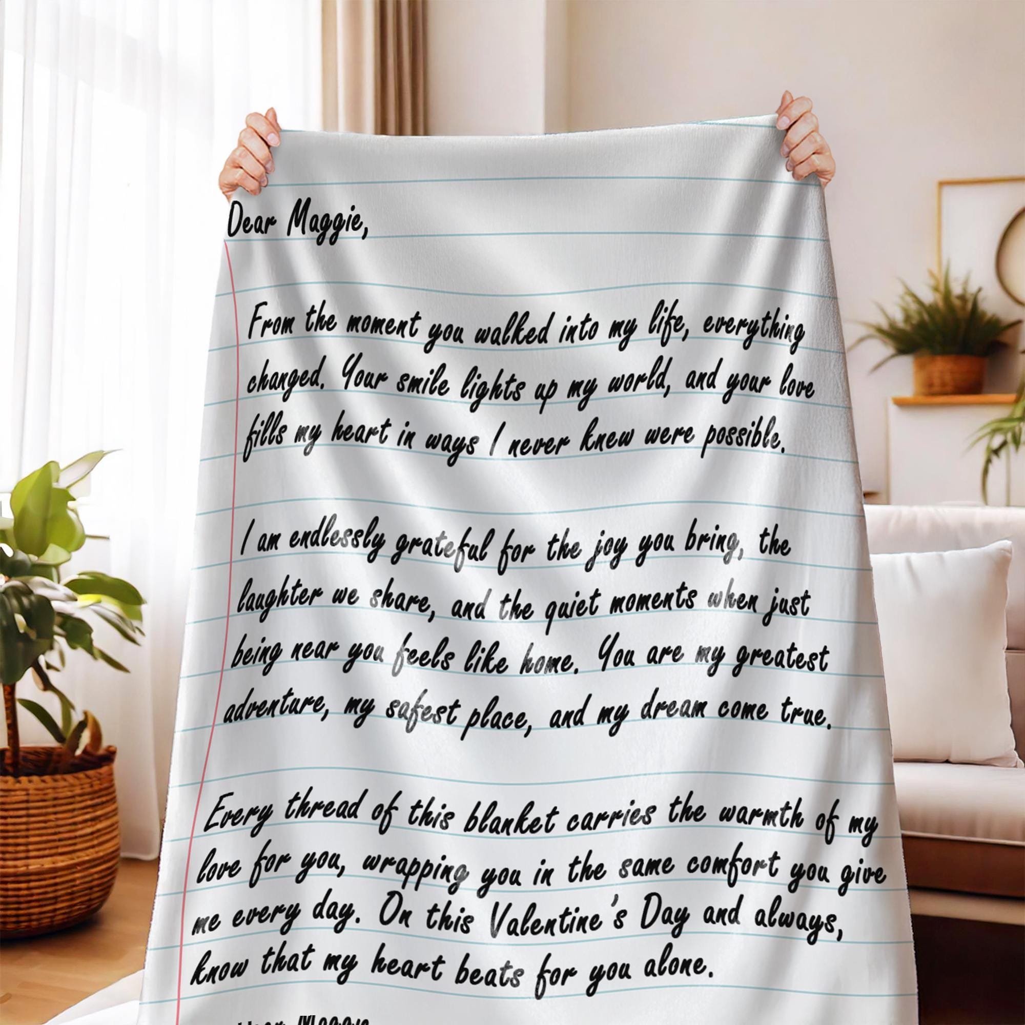 Custom Love Letter Blanket, Handwriting Blanket, Personalized Lover ...