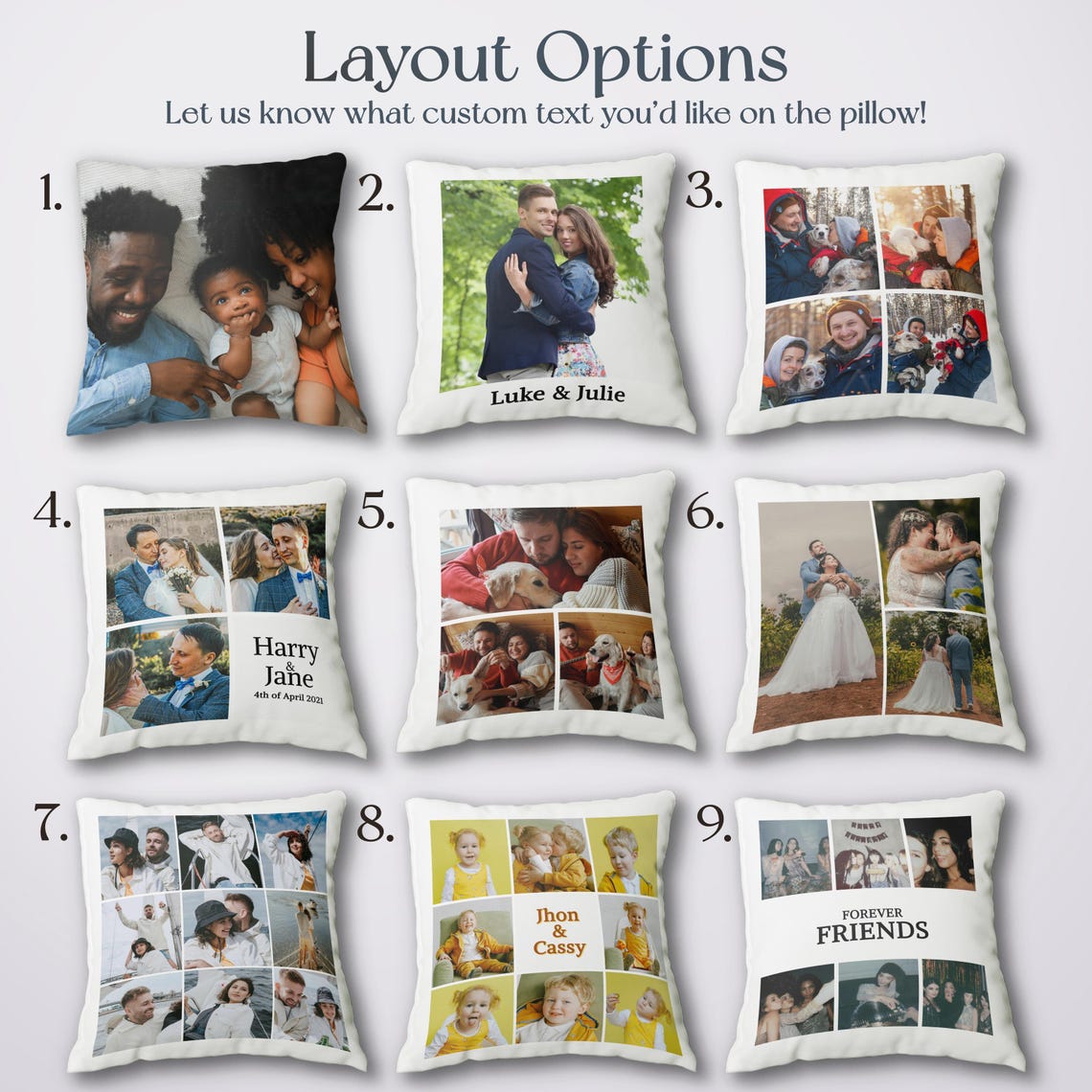 Custom Photo Collage Pillow, Family Photo Pillow, Decorative Pillows ...