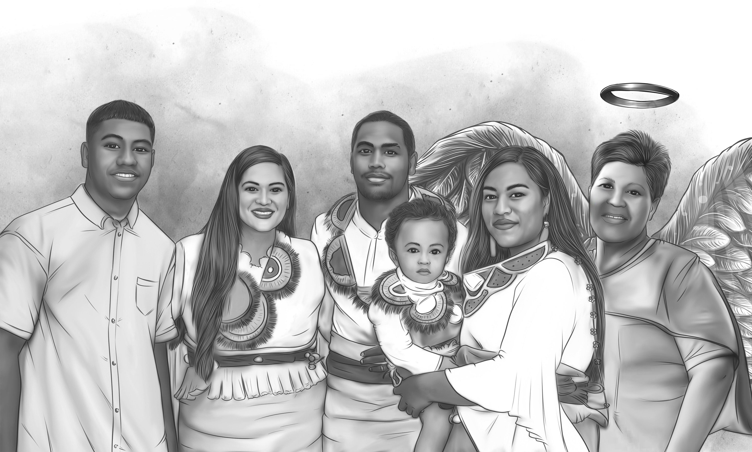 PERSONALISED FAMILY PORTRAIT Digital Print, Drawing From Photo ...