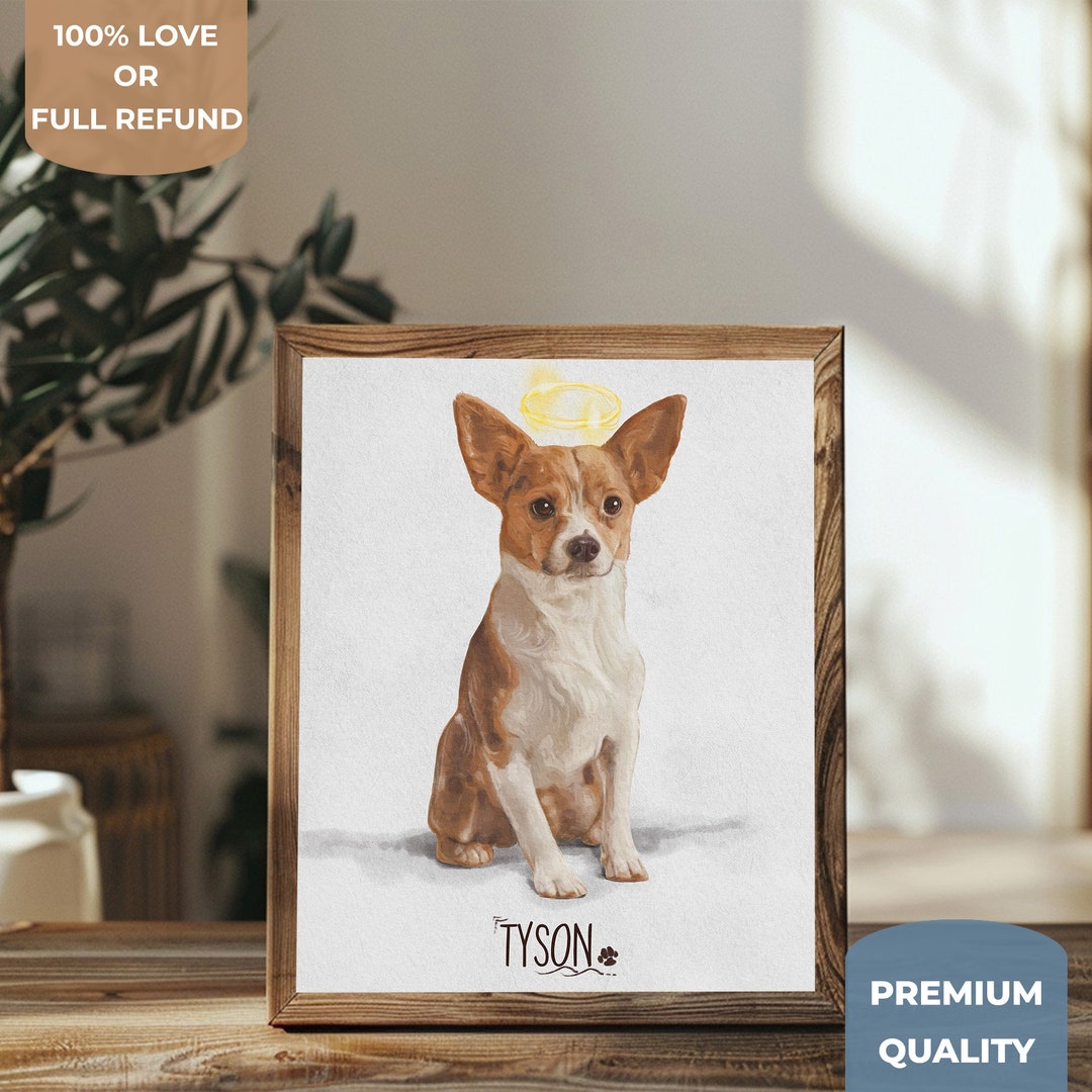 Custom Memorial Pet Drawing, Pet Portrait From Photo, Pet Bereavement ...