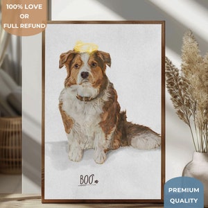 Personalized Memorial Pet Painting, Dog Portrait From Photo, Sympathy ...