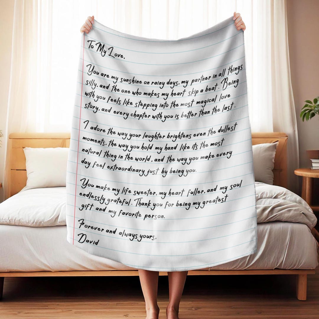 Custom Love Letter Blanket, Personalized Handwriting Gifts, Custom ...
