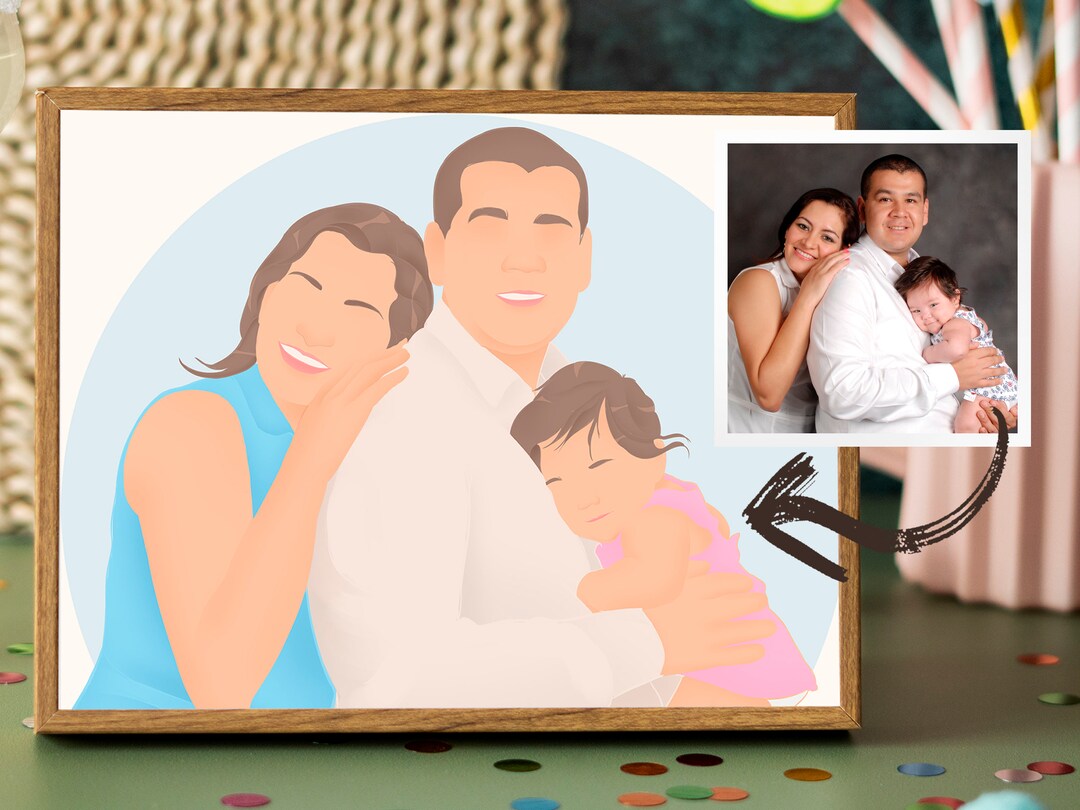 Custom Faceless Portrait on Canvas, Personalized Keepsake Family ...