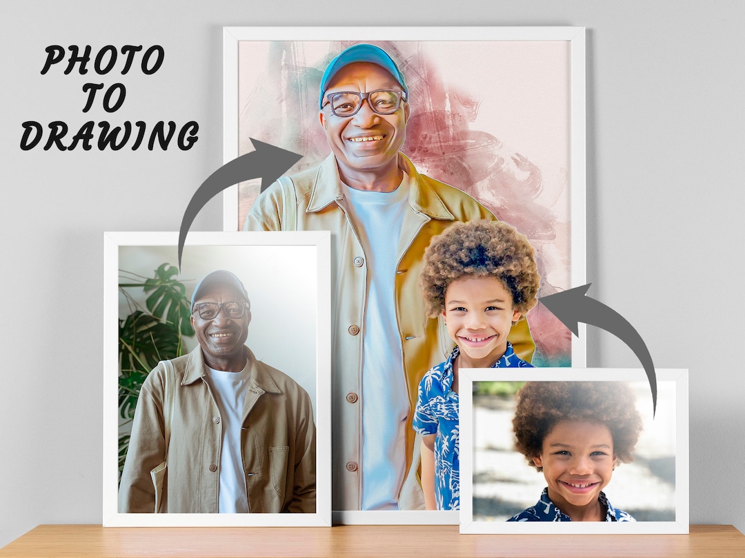 Realistic Merge of Different Photos on Canvas, Custom Family Memorial ...