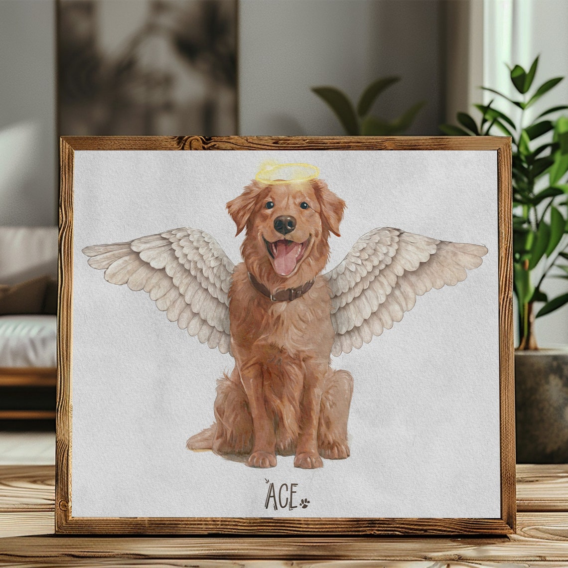 Personalized Memorial Pet Drawing, Custom Dog Portrait From Photo ...