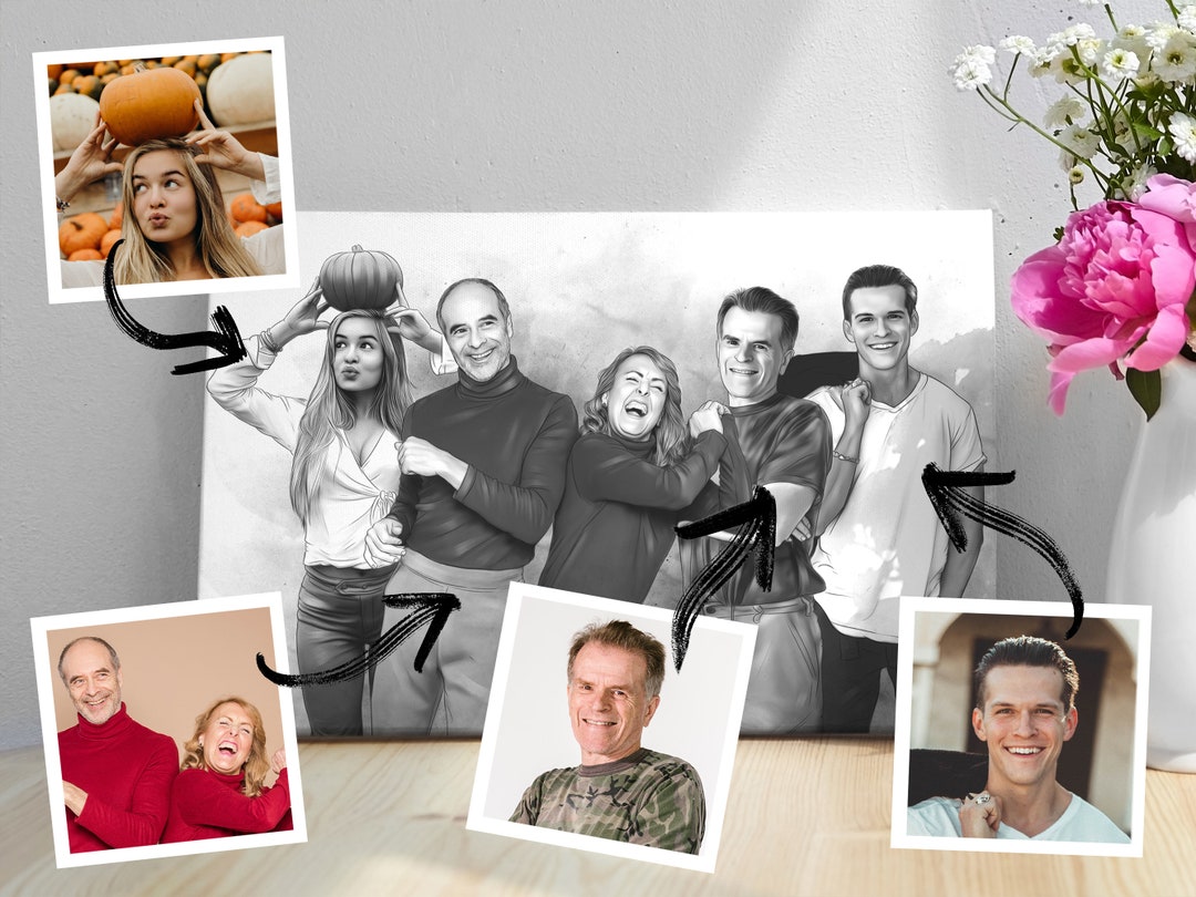Memorial Family Portrait: Combine Photos, Add Deceased Loved One - Etsy