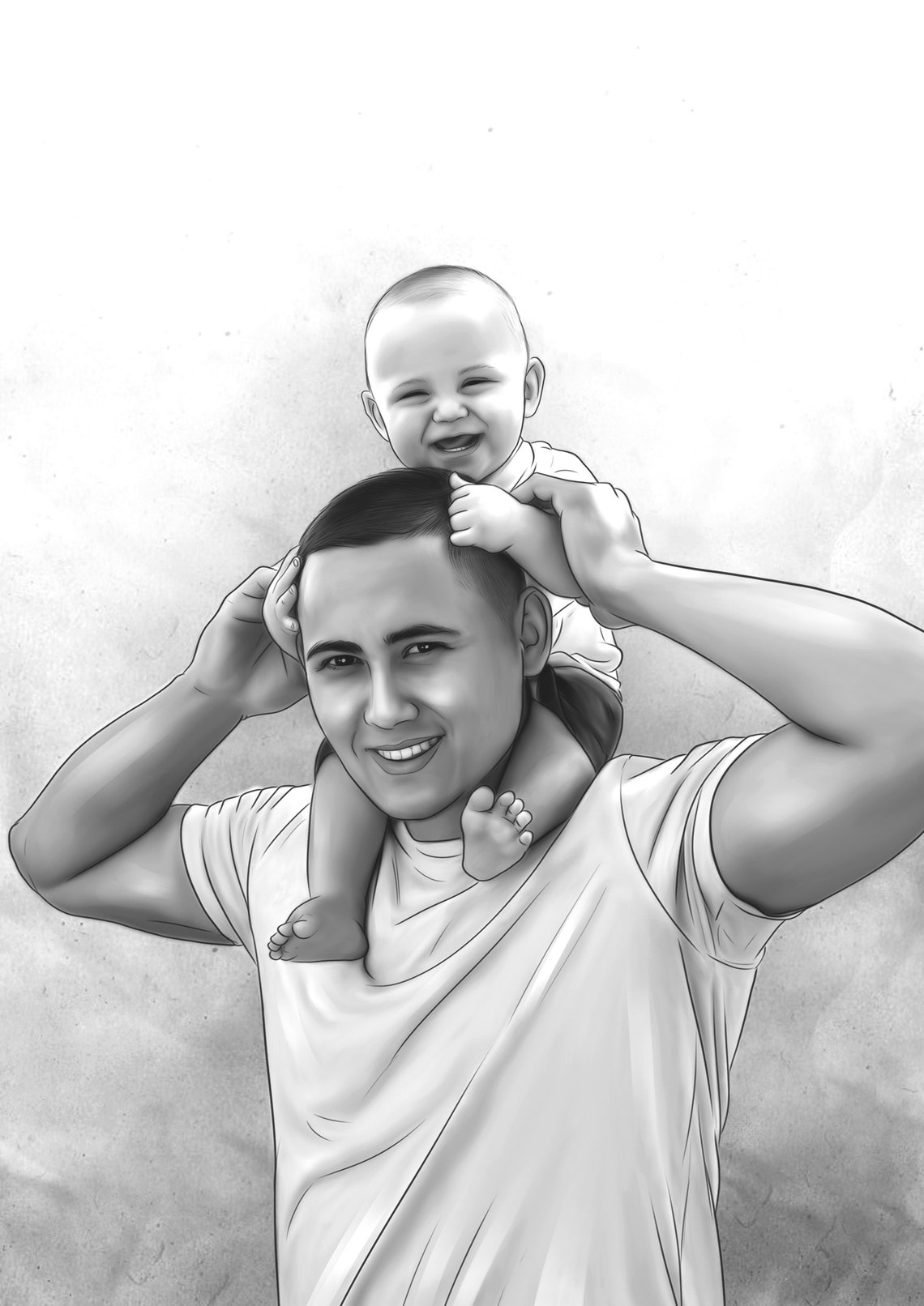 Custom Memorial Portrait - Pictures With Deceased Loved One ...