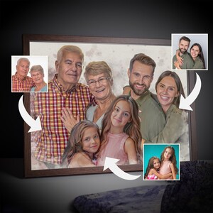 Custom Watercolor Memorial Family Drawing, Deceased Parent Painting, in ...