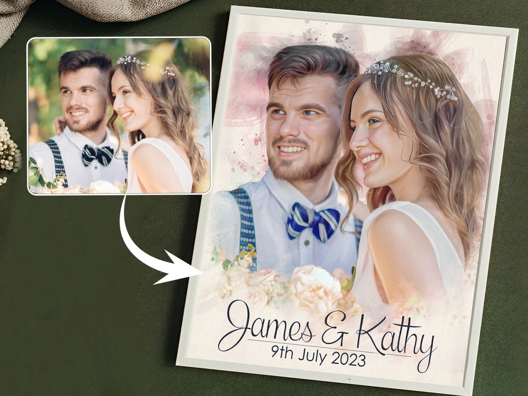 Customizable Anniversary Commemoration Portrait From Photo ...