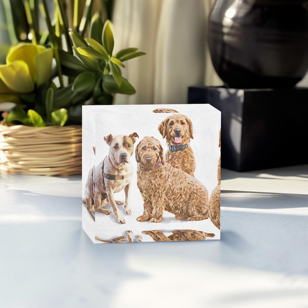 Personalized Pet Portrait Acrylic Block, Pet Photo Portrait, Pet Art ...