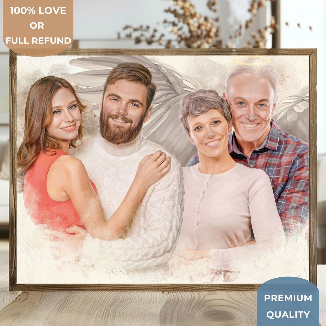 Personalized Watercolor Memorial Family Painting, Family Reunion ...