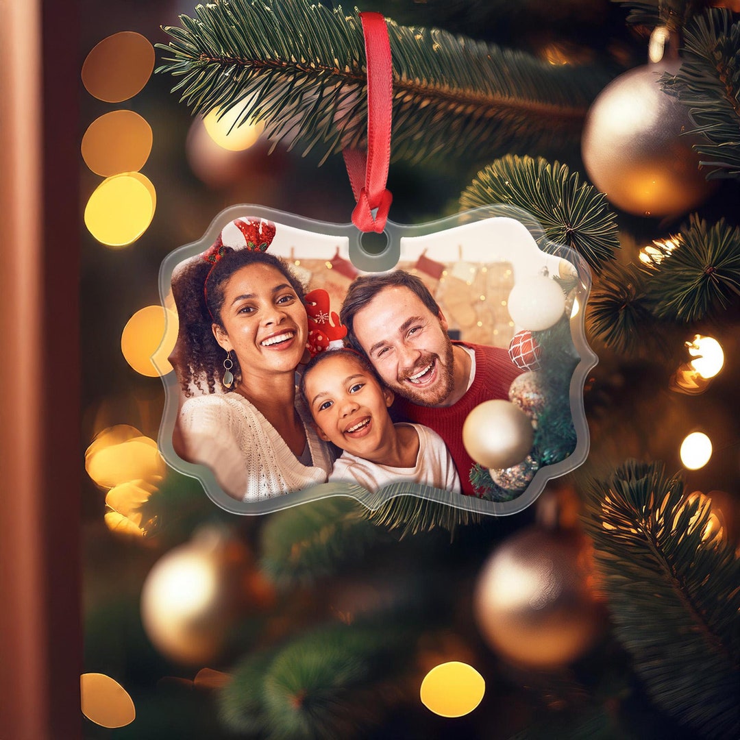 Personalized Christmas Photo Ornament, Custom Acrylic Ornament, Picture ...