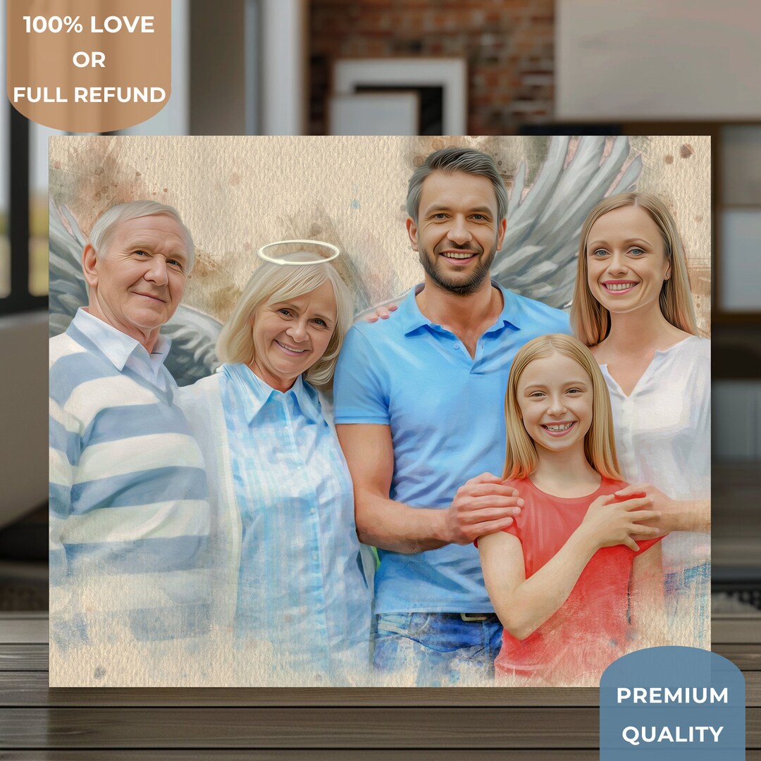 Custom Watercolor Memorial Family Painting, Remembering a Loved One ...