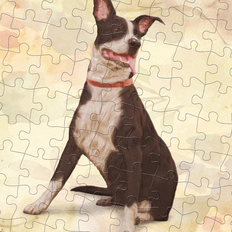 Personalized Pet Photo Puzzle, Pet Portrait From Photo, Jigsaw Puzzle ...
