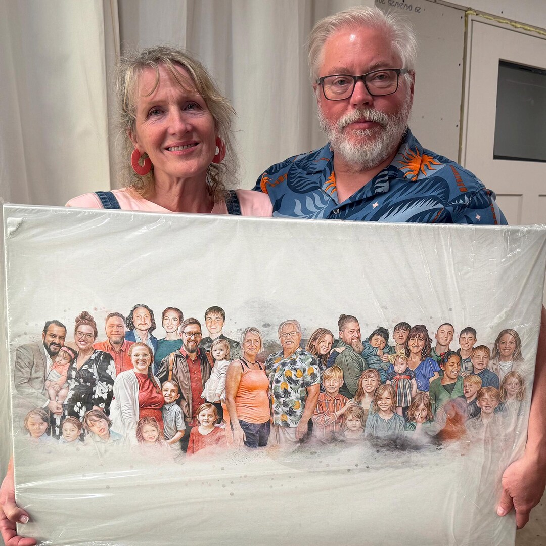 Custom Memorial Portrait: Add Deceased Loved One to Family Photo ...