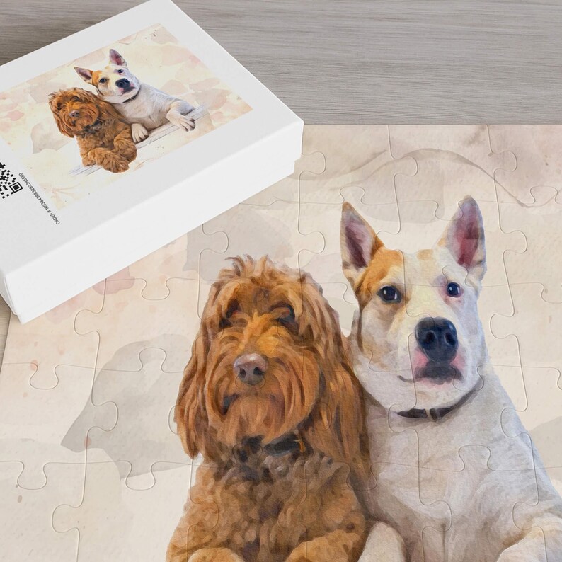 Personalized Pet Photo Puzzle, Pet Portrait From Photo, Jigsaw Puzzle ...