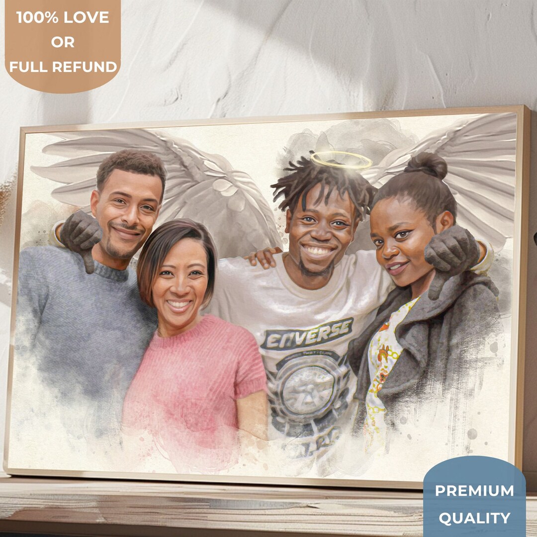 Custom Memorial Drawing, Portrait Painting From Photo, Passed Away ...