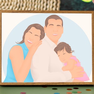 Personalized Faceless Family Portrait From Photo, Customizable Memorial ...
