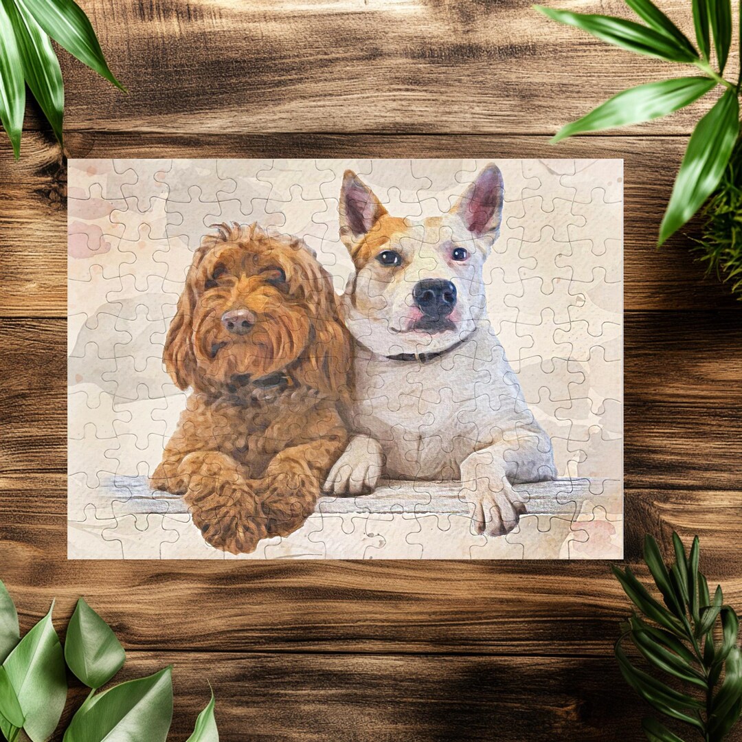 Personalized Pet Photo Puzzle, Pet Portrait From Photo, Jigsaw Puzzle ...