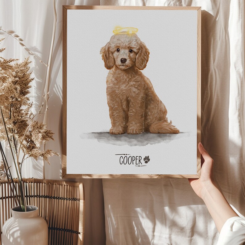 Personalized Memorial Pet Drawing, Custom Dog Portrait From Photo ...