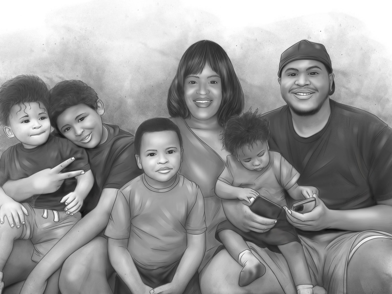Combine Photos Into a Drawing Add Person to Photo Add | Etsy Canada