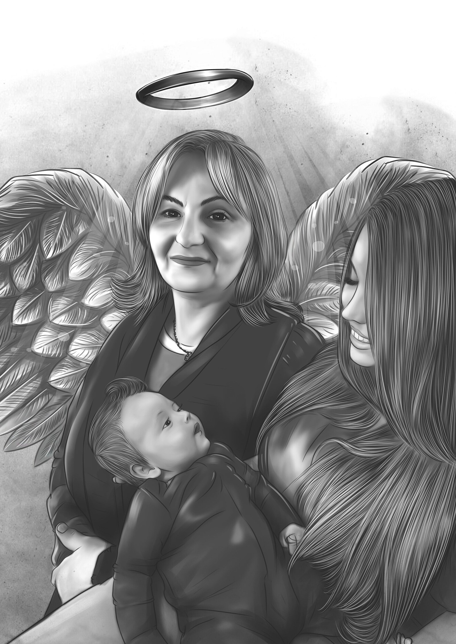 Custom Memorial Portrait Pictures With Deceased Loved One - Etsy