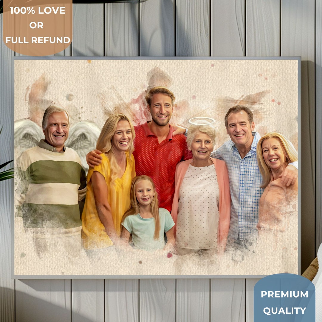 Personalized Memorial Watercolor Family Portrait: Keepsake Gift - Etsy