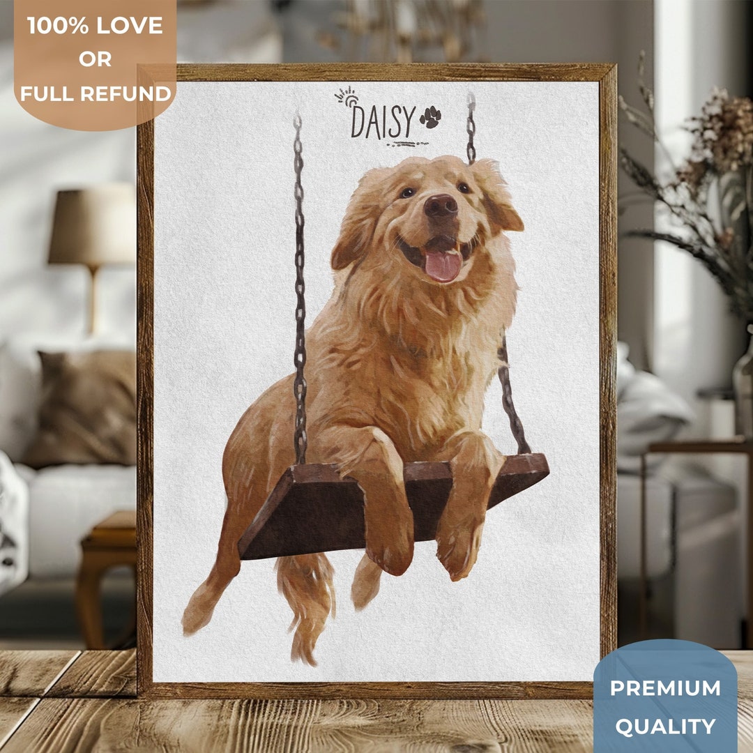 Personalized Pet Portrait, Custom Drawing From Photo, Pet Adoption ...