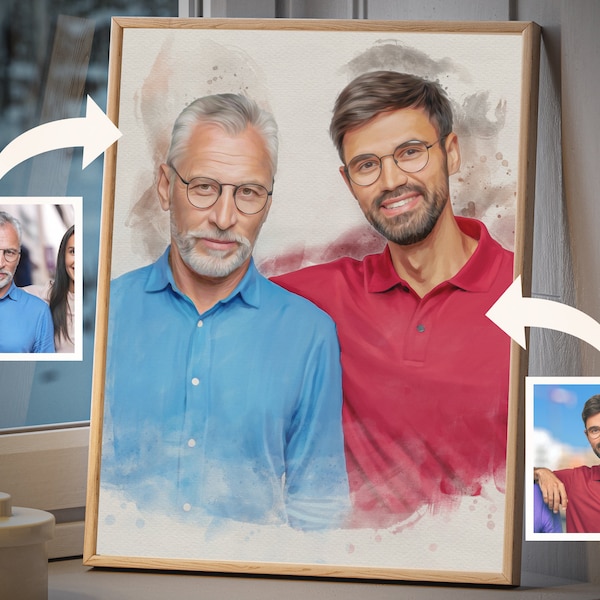 Peinture à l’aquarelle à partir d’une photo, portrait d’un être - Etsy ...