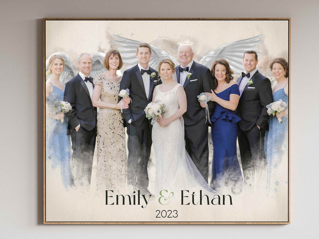 Personalized Watercolor Family Memorial Painting From Photo, Custom ...