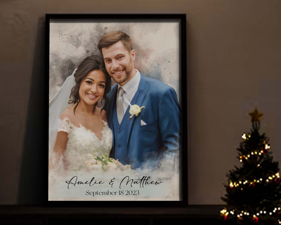 Personalized Wedding Day Memorabilia From Photo, Customizable Wooden ...