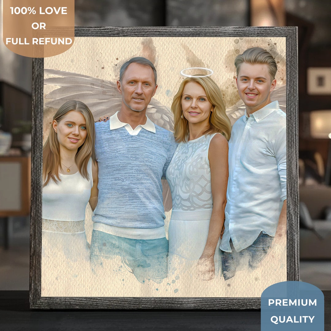 Custom Watercolor Memorial Family Painting, Sympathy Gift for Loss of ...