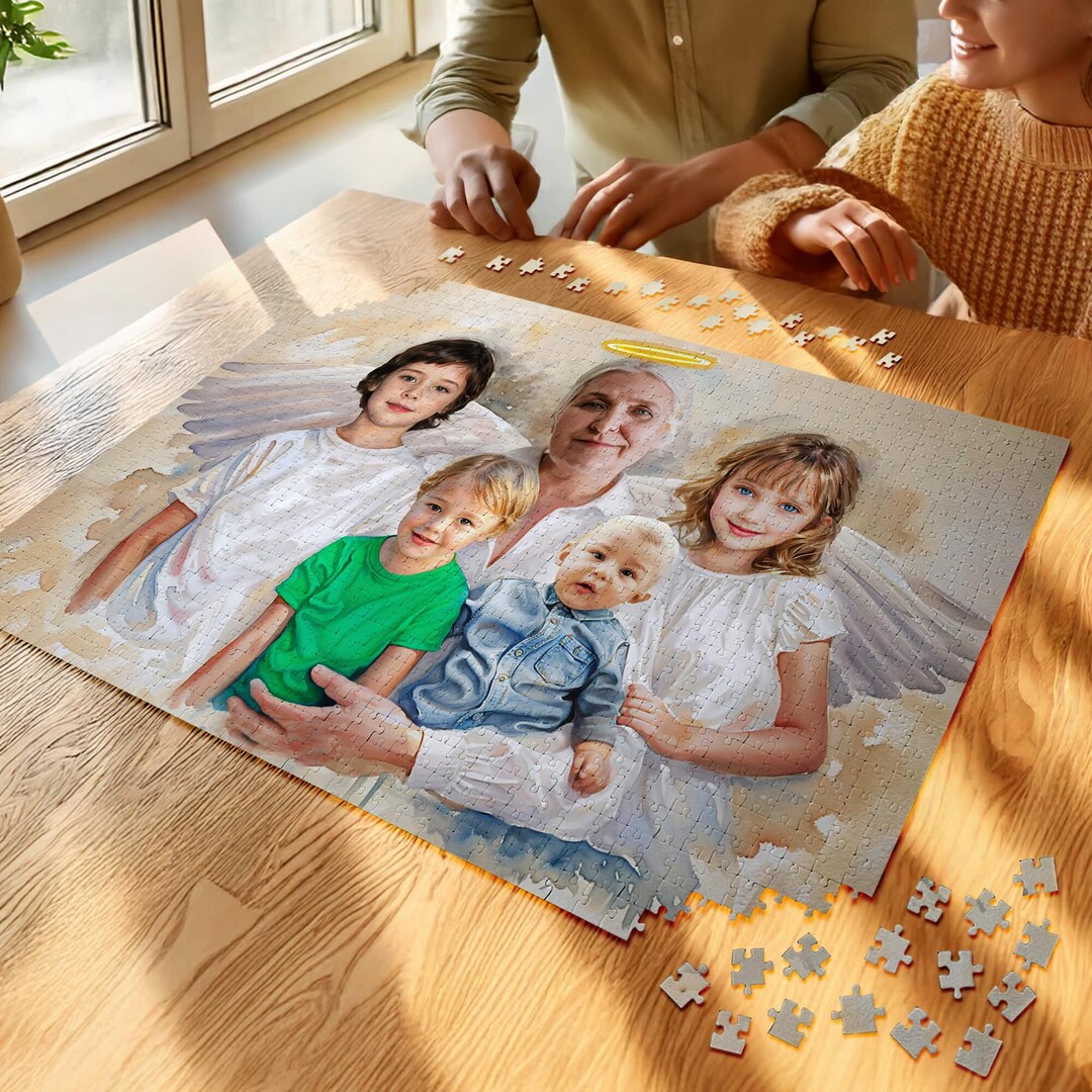 Custom Family Memorial Watercolor Puzzle, in Loving Memory Gift, Add ...