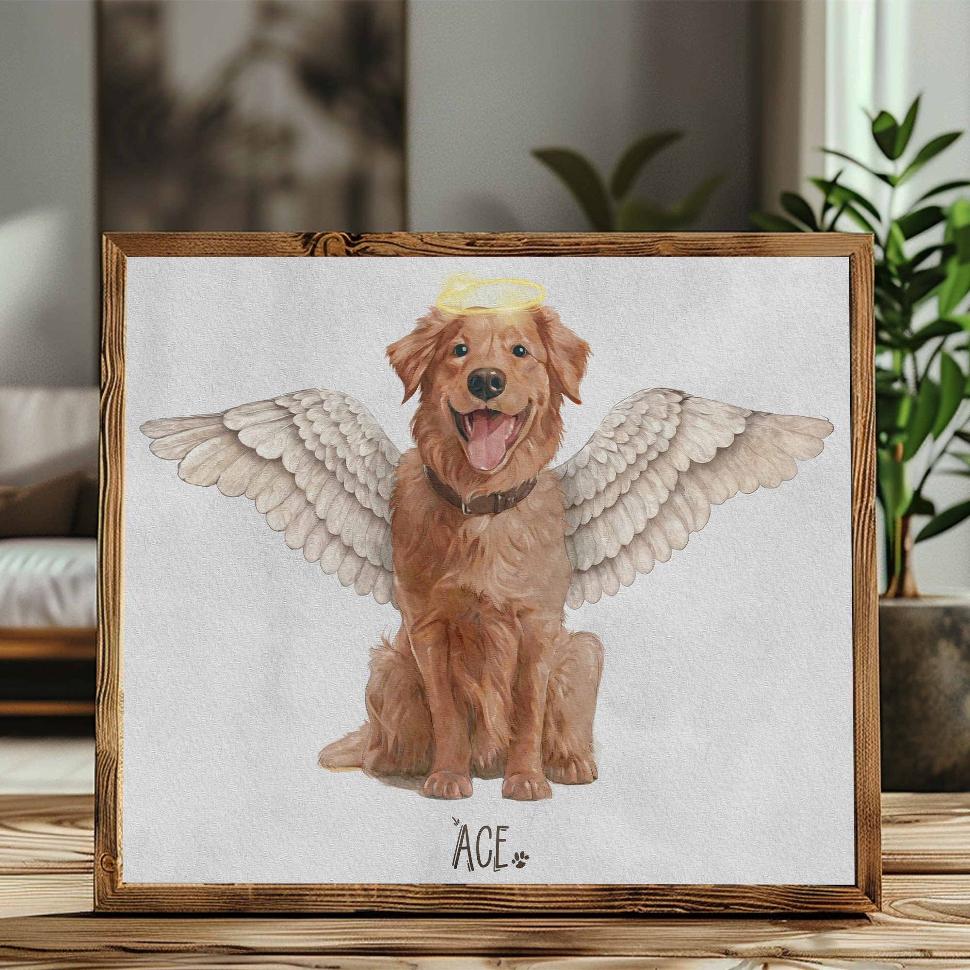 Personalized Memorial Pet Drawing, Dog Portrait From Photo ...