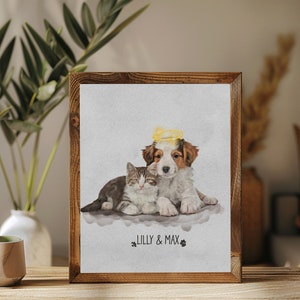 Personalized Memorial Pet Drawing, Custom Dog Portrait From Photo ...