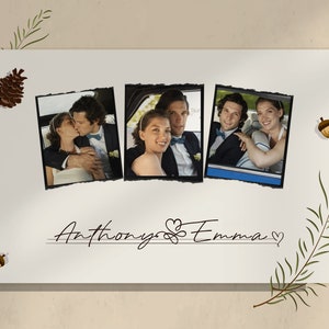Custom Couple Photo Collage With Any Text, Personalized Picture ...