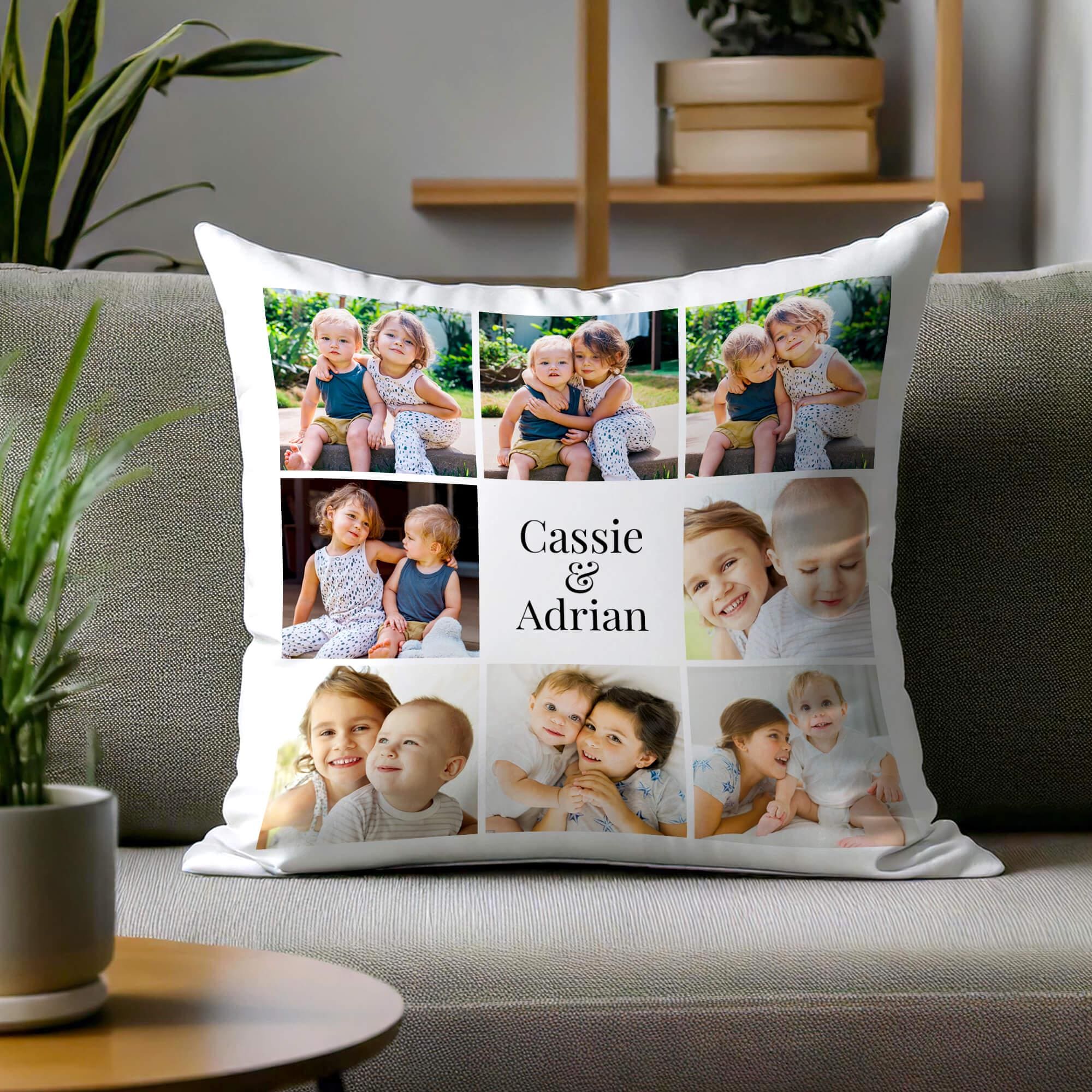Custom Family Photo Collage Pillow, Humanoid Pillow With Picture on It ...