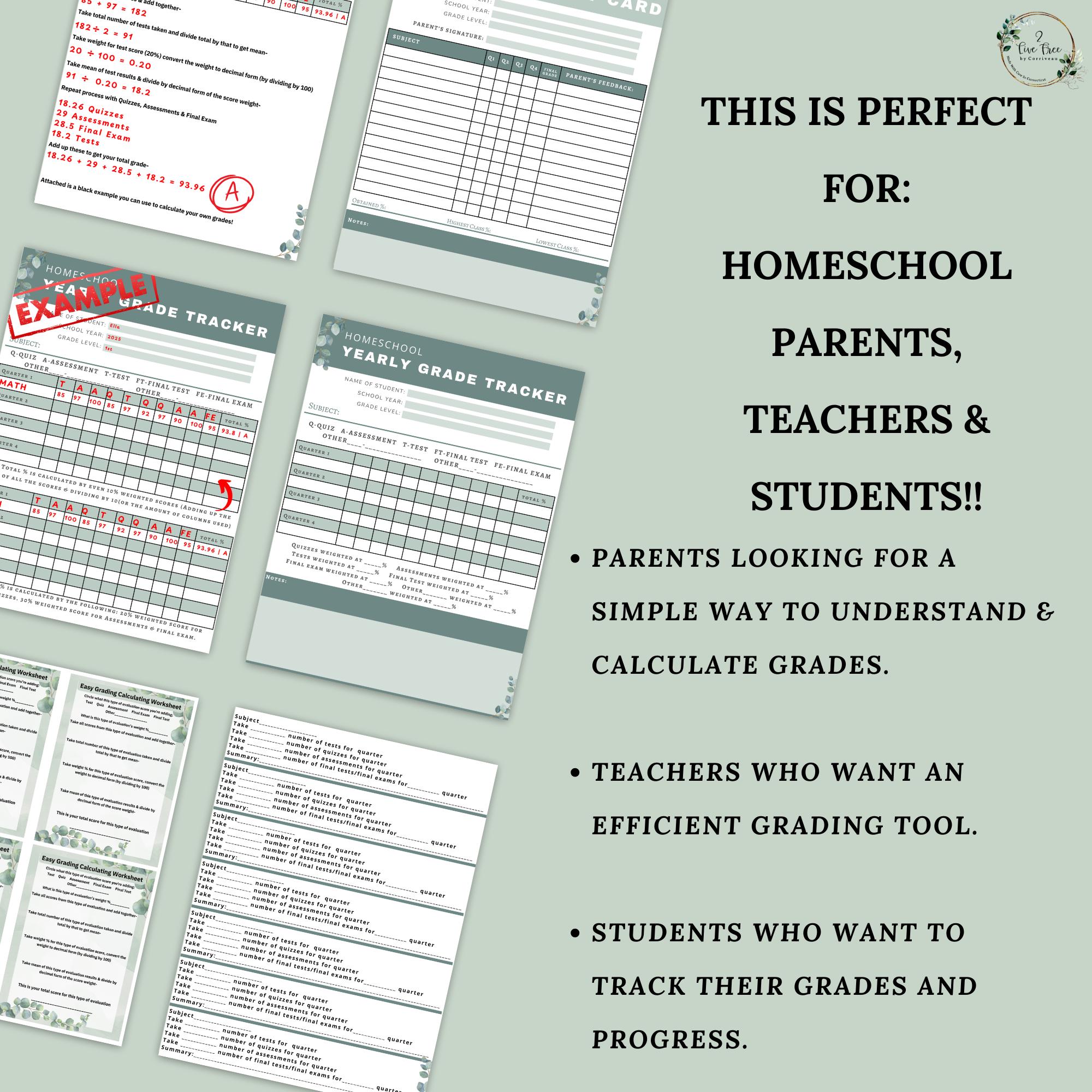 Homeschool Grading System & Report Cards | Kindergarten to 12th Grade ...