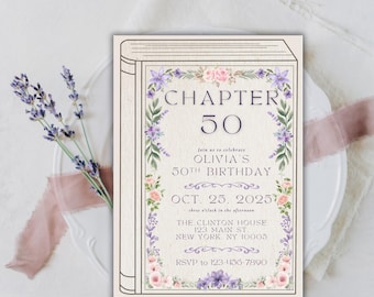 Book Chapter Birthday Invitation: Editable Canva Template (digital ...
