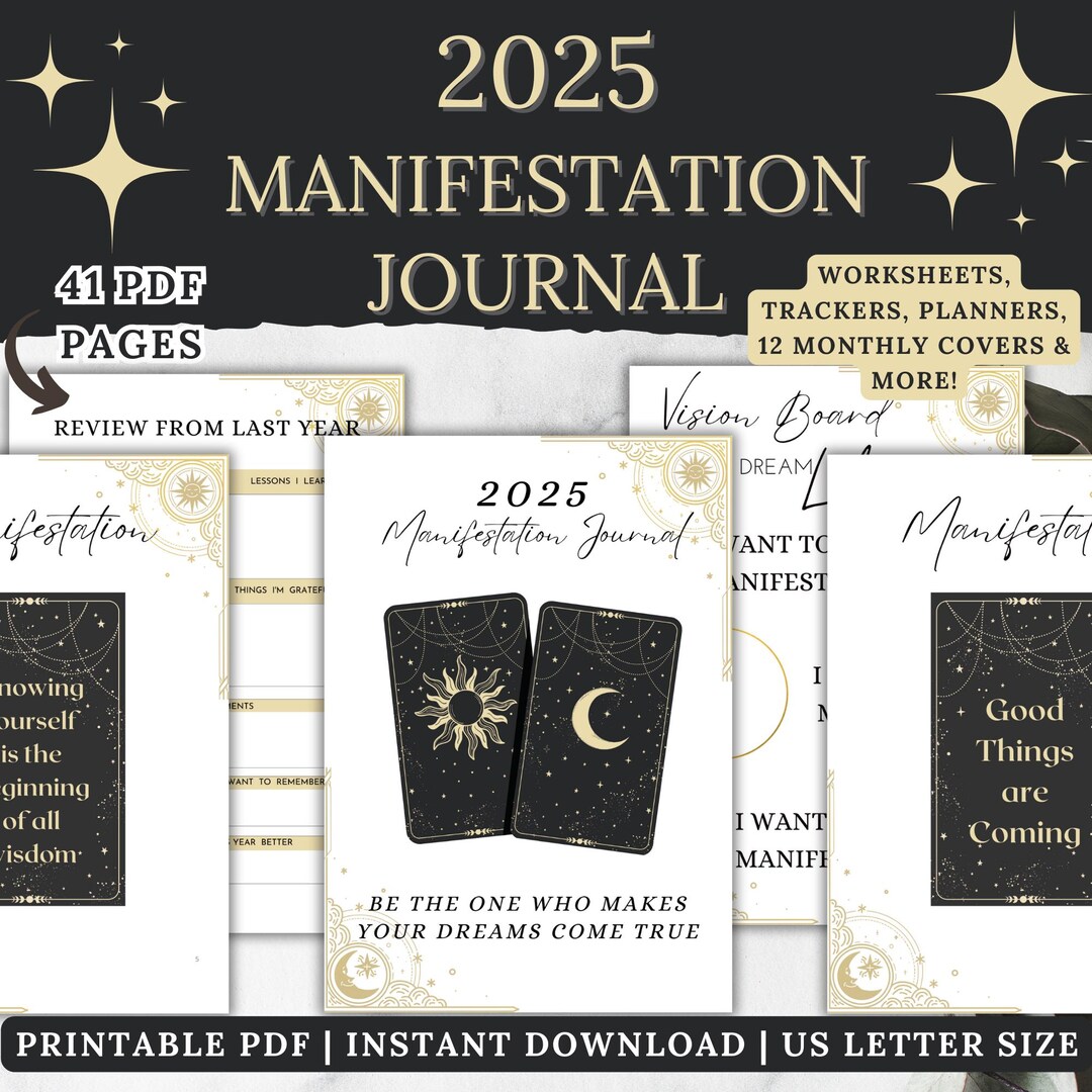 2025 Manifestation Journal: Vision Board Workbook (PDF) - Etsy