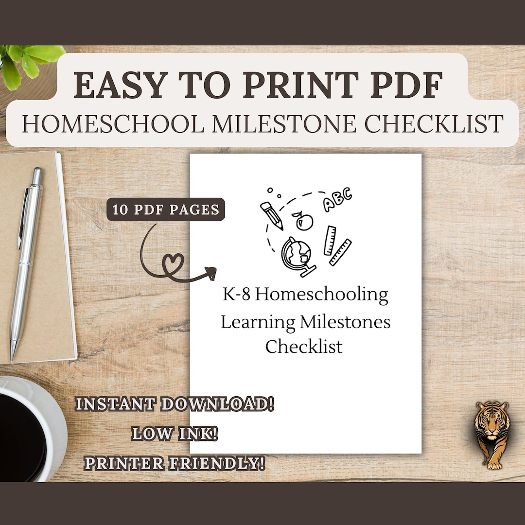 Homeschool Milestone Checklist: K-8 Learning Tracker (PDF) - Etsy