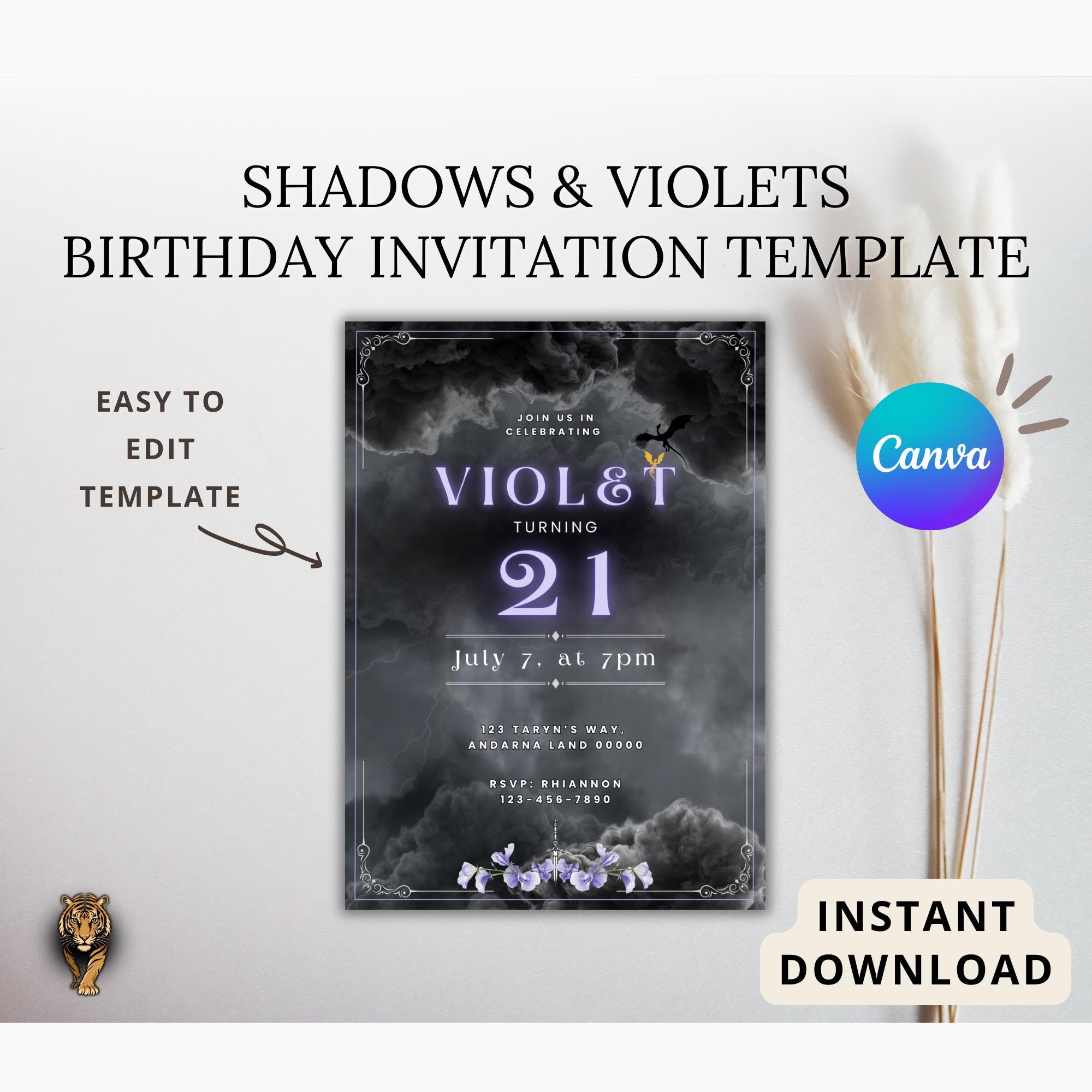 Book Chapter Birthday Invitation: Editable Canva Template (digital ...